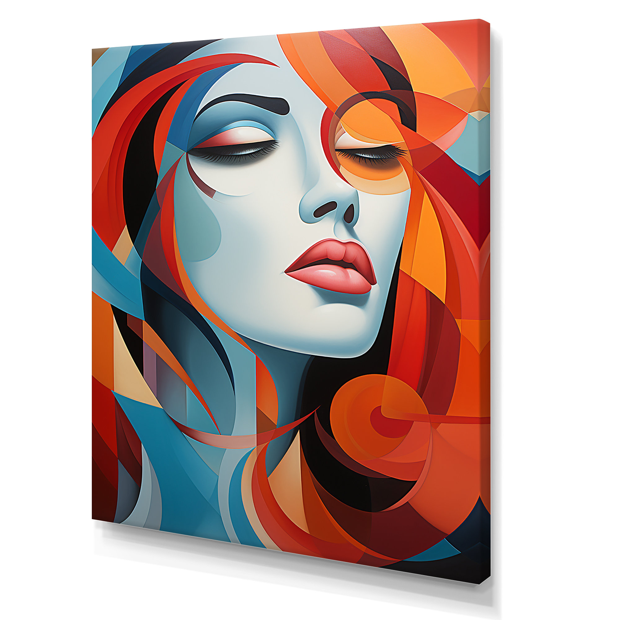 Winston Porter Cubic Chromatic Woman Portrait II On Canvas Print | Wayfair