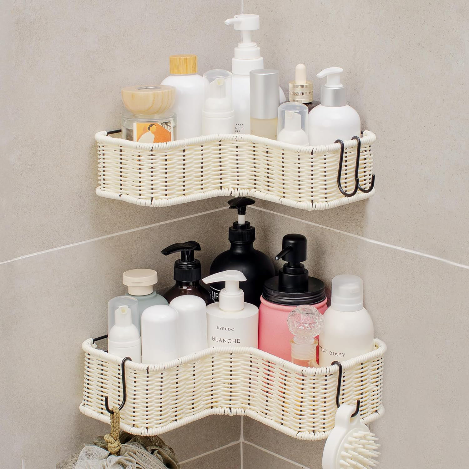 Rebrilliant 2 Pack Corner Shower Shelves, Shower Organizers And Storage ...