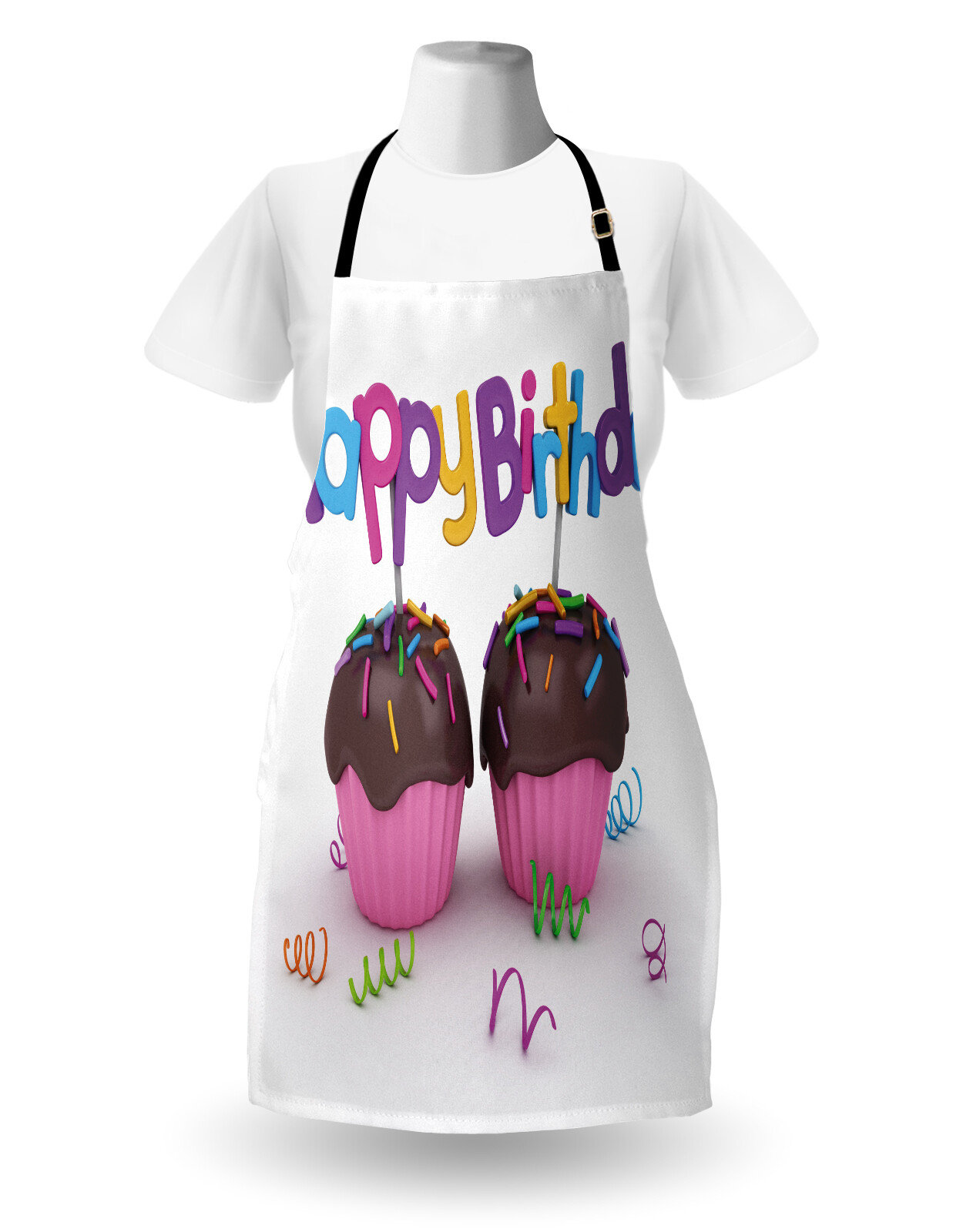 The Party Aisle™ Birthday Apron Unisex, Chocolate Cupcakes, Adult Size ...