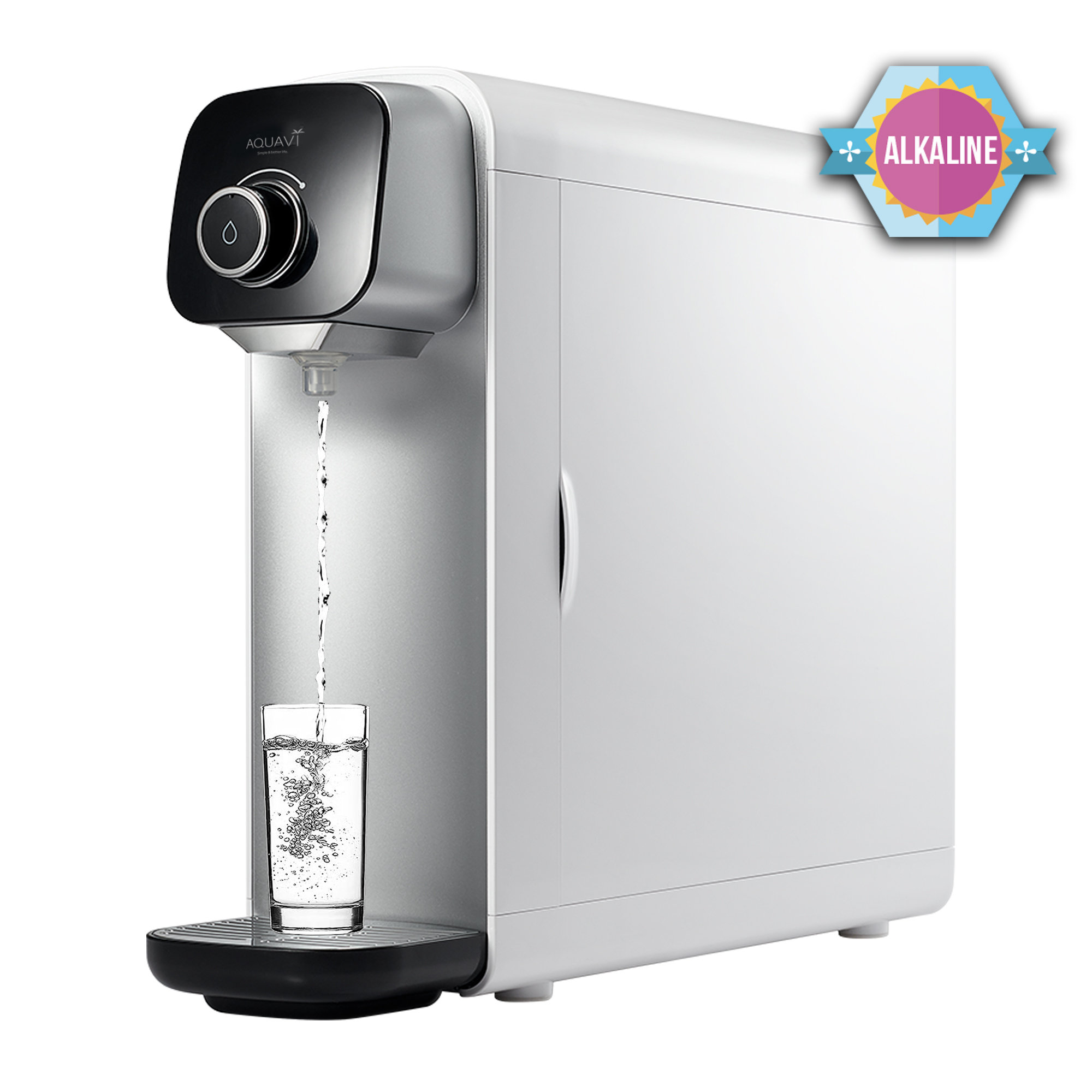 Aquavi 3-Stage Alkaline Spring Countertop Water Purifier Filtration ...