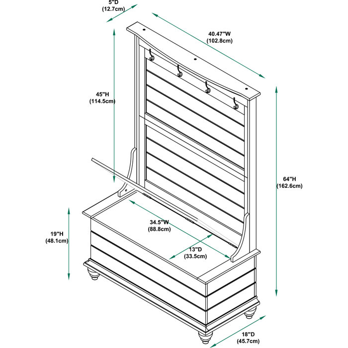 Darby Home Co Kittrell Hall Tree 40.5'' Wide with Bench & Reviews | Wayfair