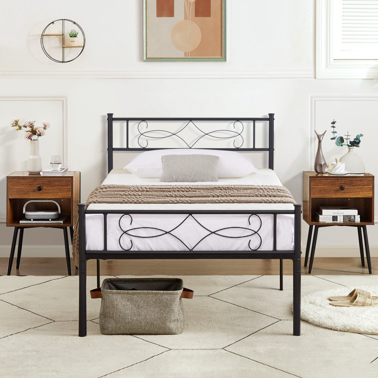 Lark Manor Alsa Bed Frame and Nightstand 3 Piece Bedroom Set & Reviews ...