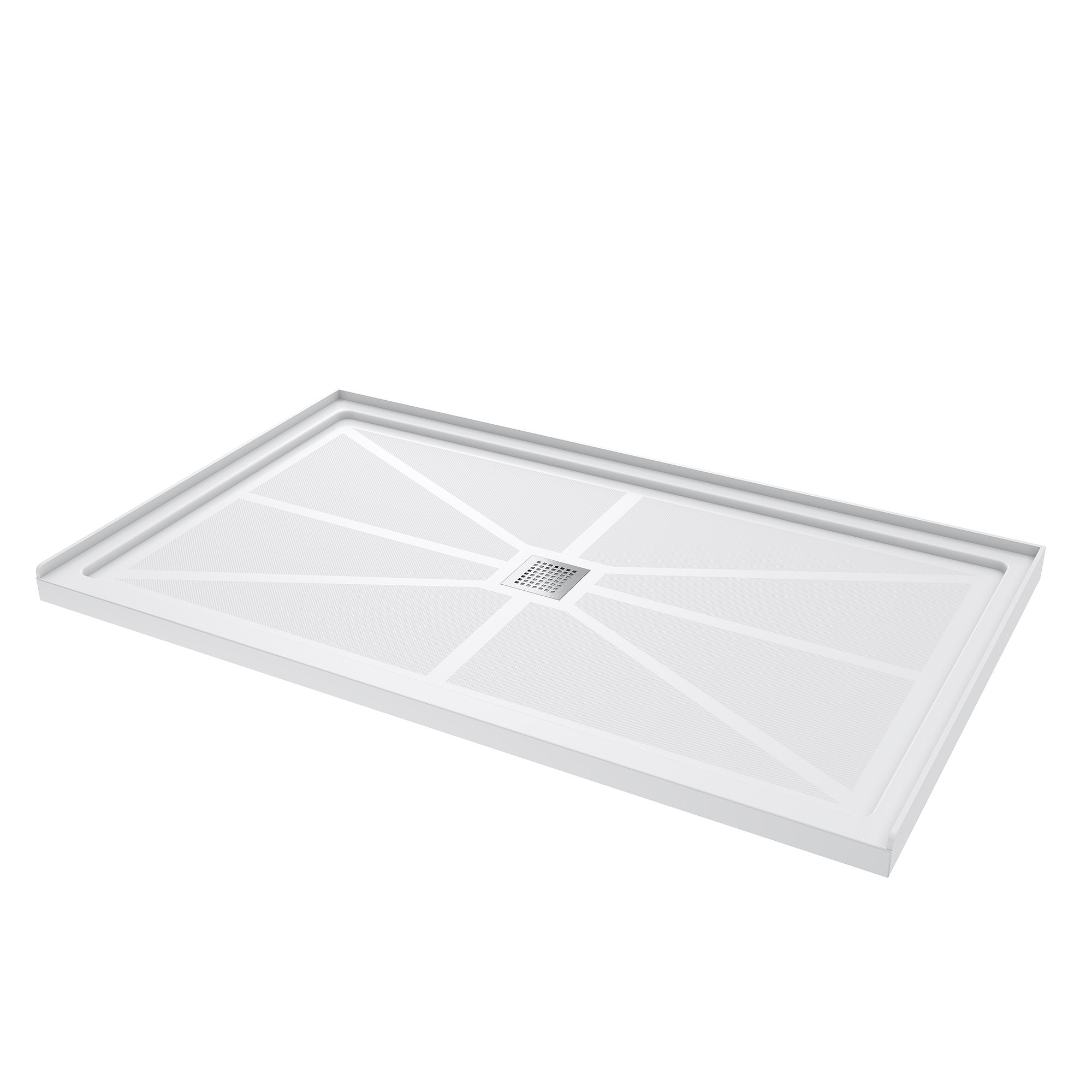 Elegant 60" W x 36" D x 4" H Shower Base with Single Threshold Anti ...