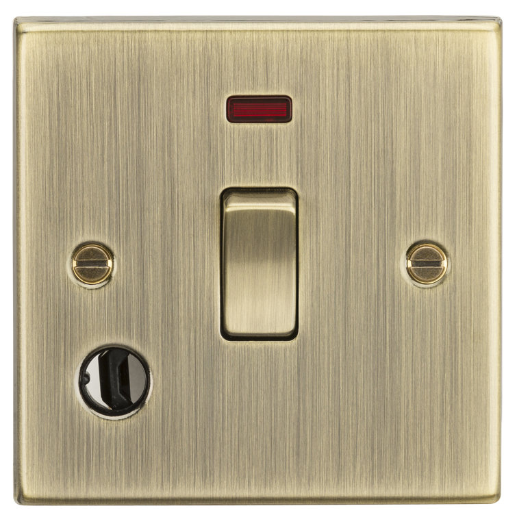 Symple Stuff Square Edge Wall Mounted Switch with Neon and Flex outlet ...