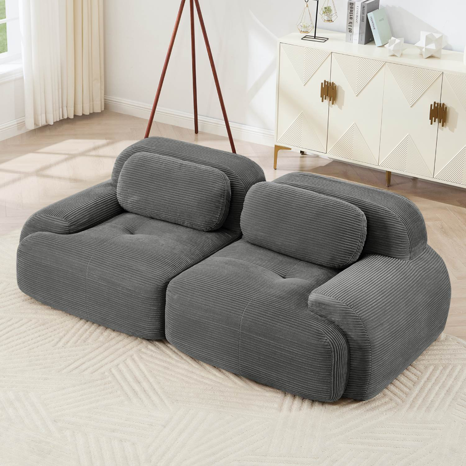 Mercer41 82" Upholstered Corduroy Modular Sofa | Wayfair