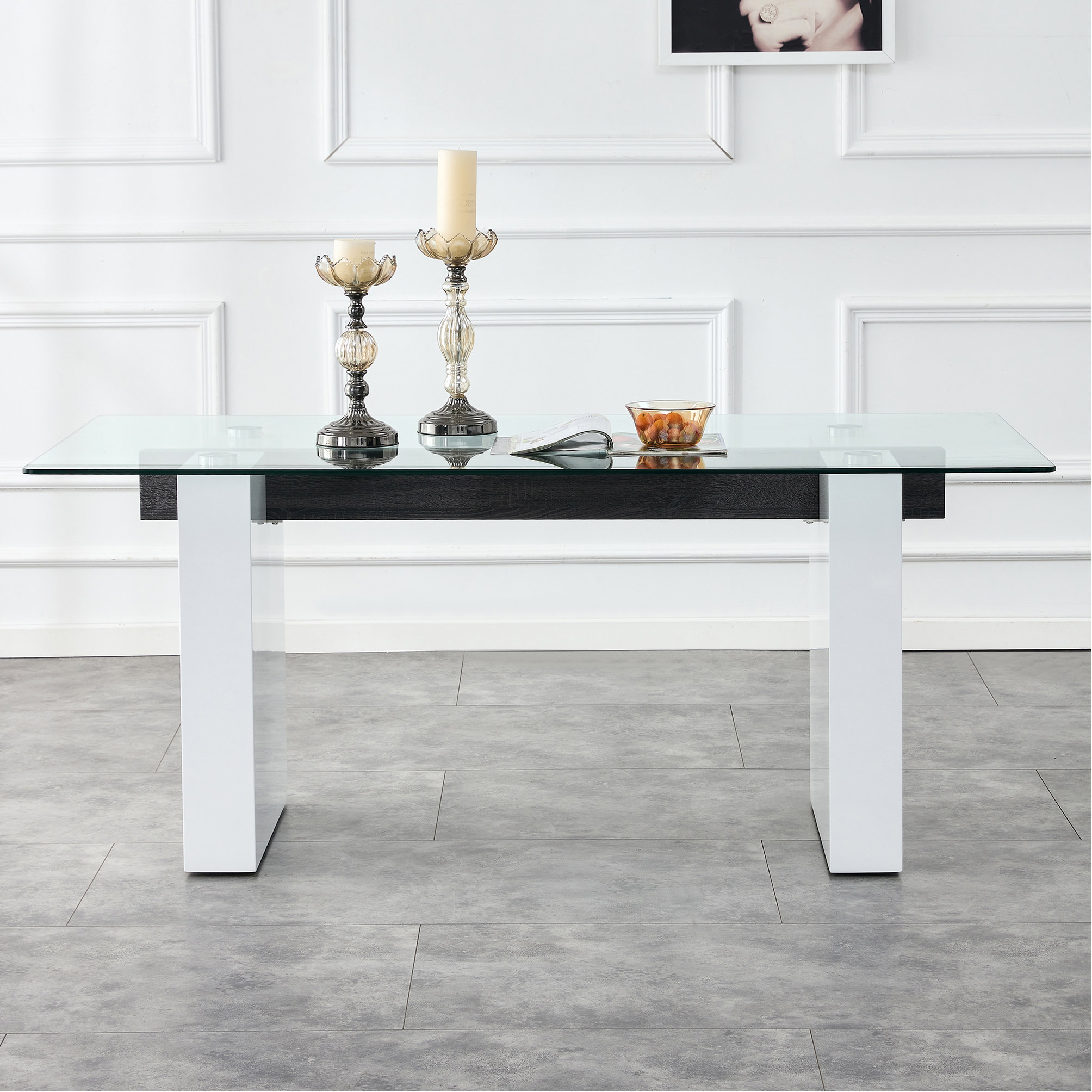 George Oliver Large Modern Rectangular Table With 0.4 Inch Patterned ...