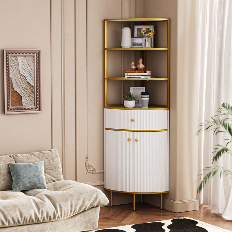 Mercer41 Aurthur Corner Storage Bookcase | Wayfair