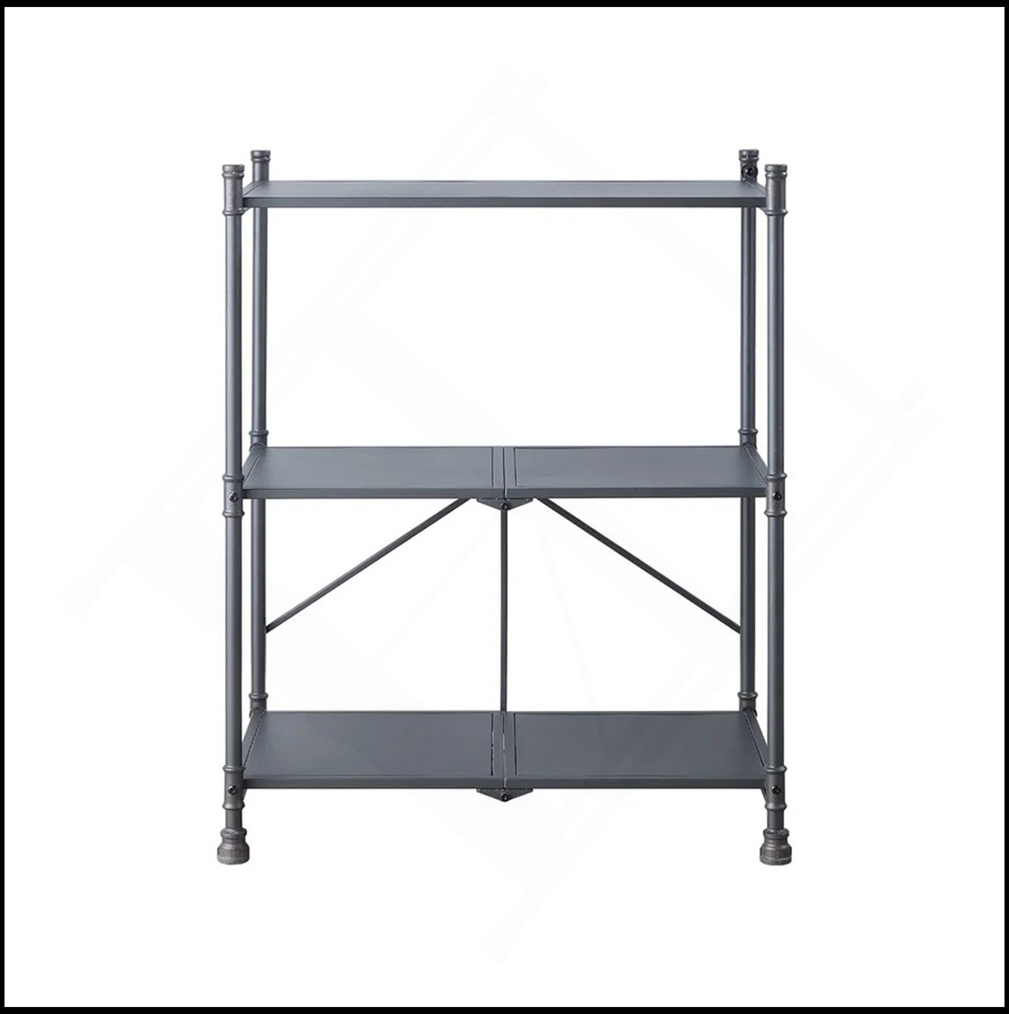 17 Stories 3 Tier Folding Console Table, Sandy Black And Dark Bronze ...