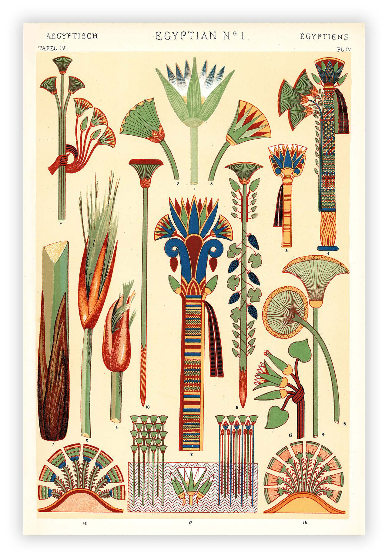 August Grove 'Egyptian Flowers' by Owen Jones - Unframed Painting Print ...