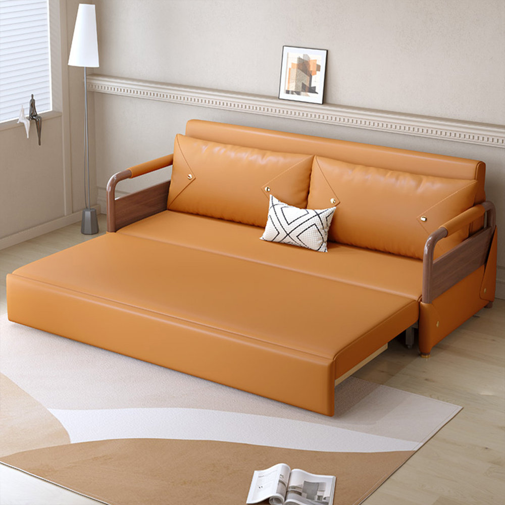 Hokku Designs Orange sofa bed folding, dual-purpose for sitting and ...