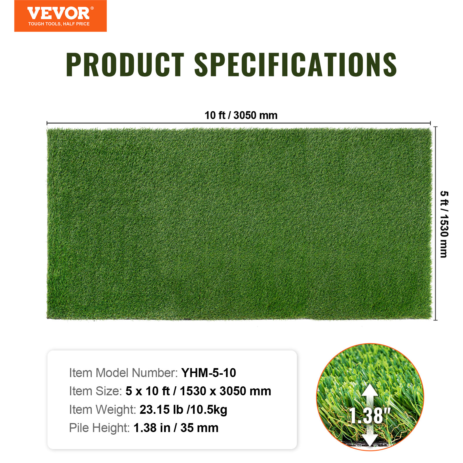 VEVOR Outdoor Artificial Grass Turf Rug / Roll & Reviews | Wayfair