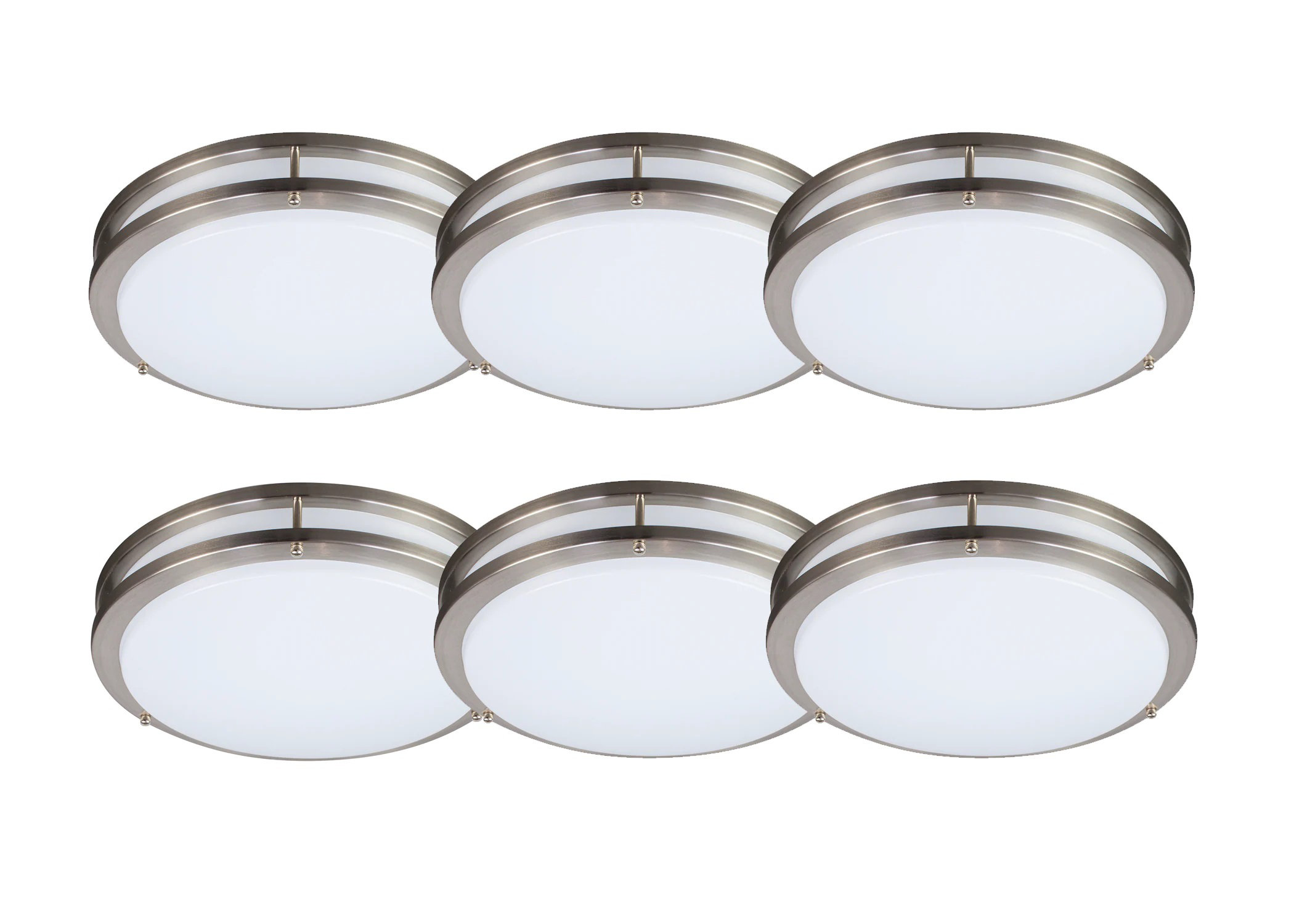Latitude Run® LED Flush Mount Brushed Nickel Ceiling Light Dimmable 3000/4000/5000K Selectable ...