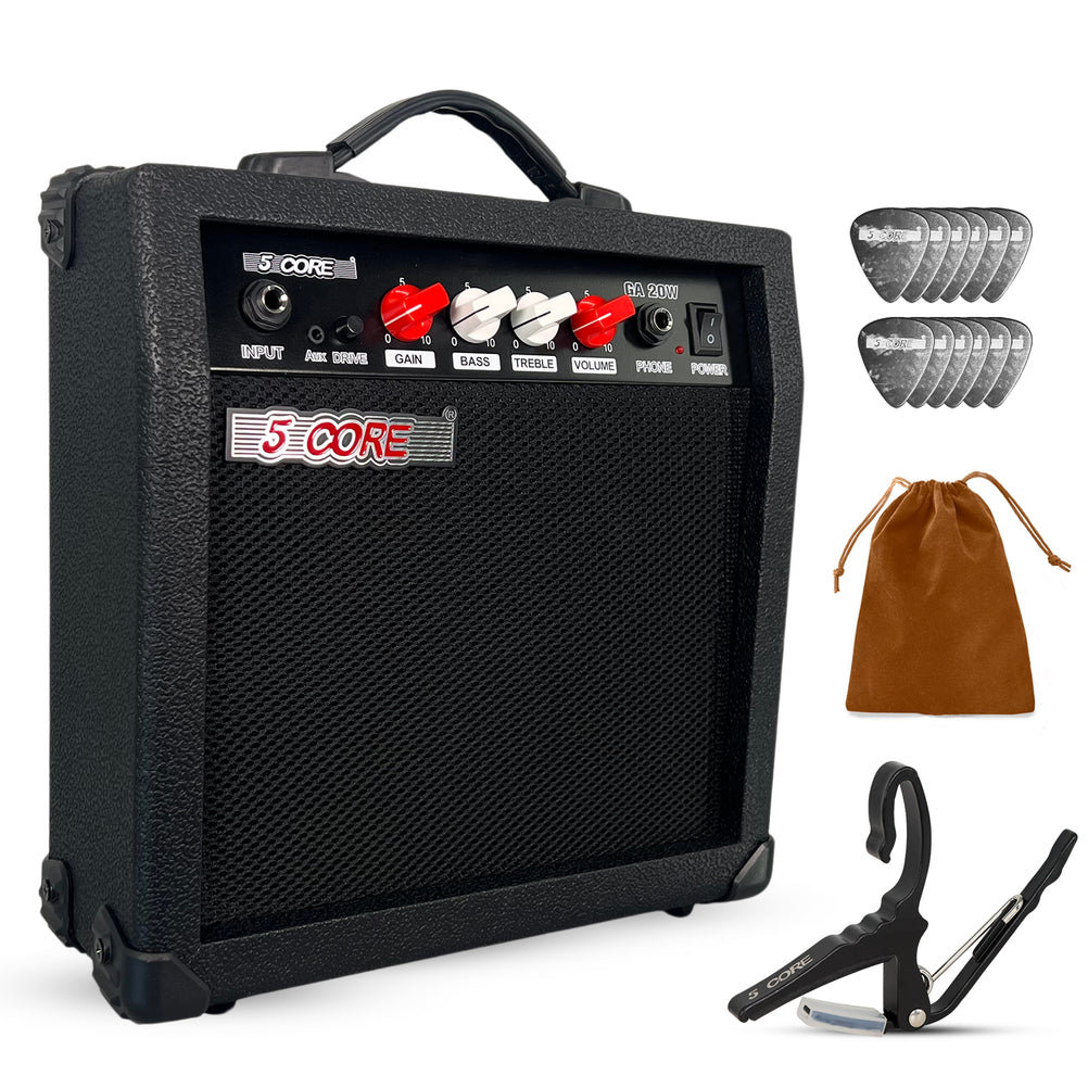 5 Core Guitar Amp 20W Electric Portable Mini Amplifier w Built in 6.5 ...