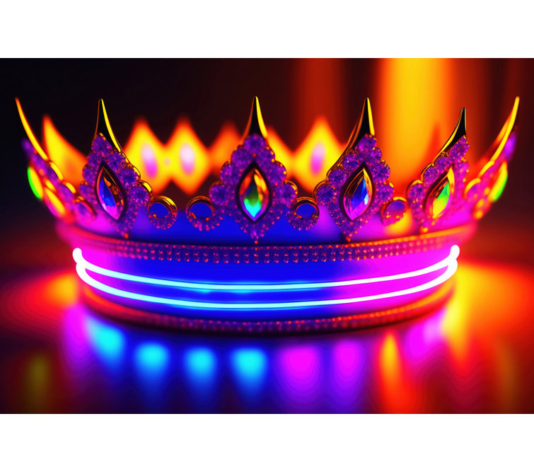 ATX Art Group LLC Unreal Neon Crown On Canvas by Stephen Chambers Print ...