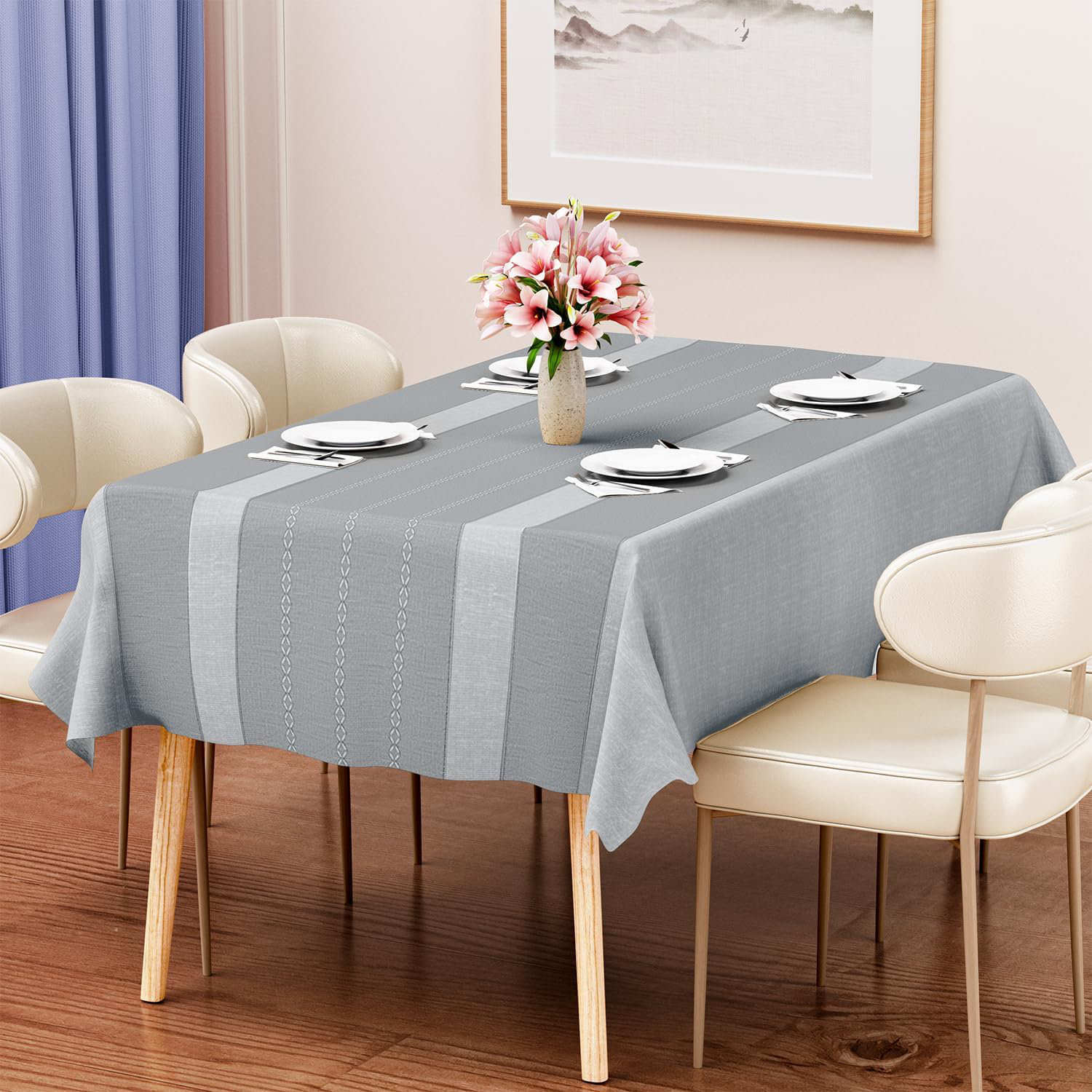 Latitude Run® Bronty Stain Resistant Polyester Tablecloth Vinyl Table ...