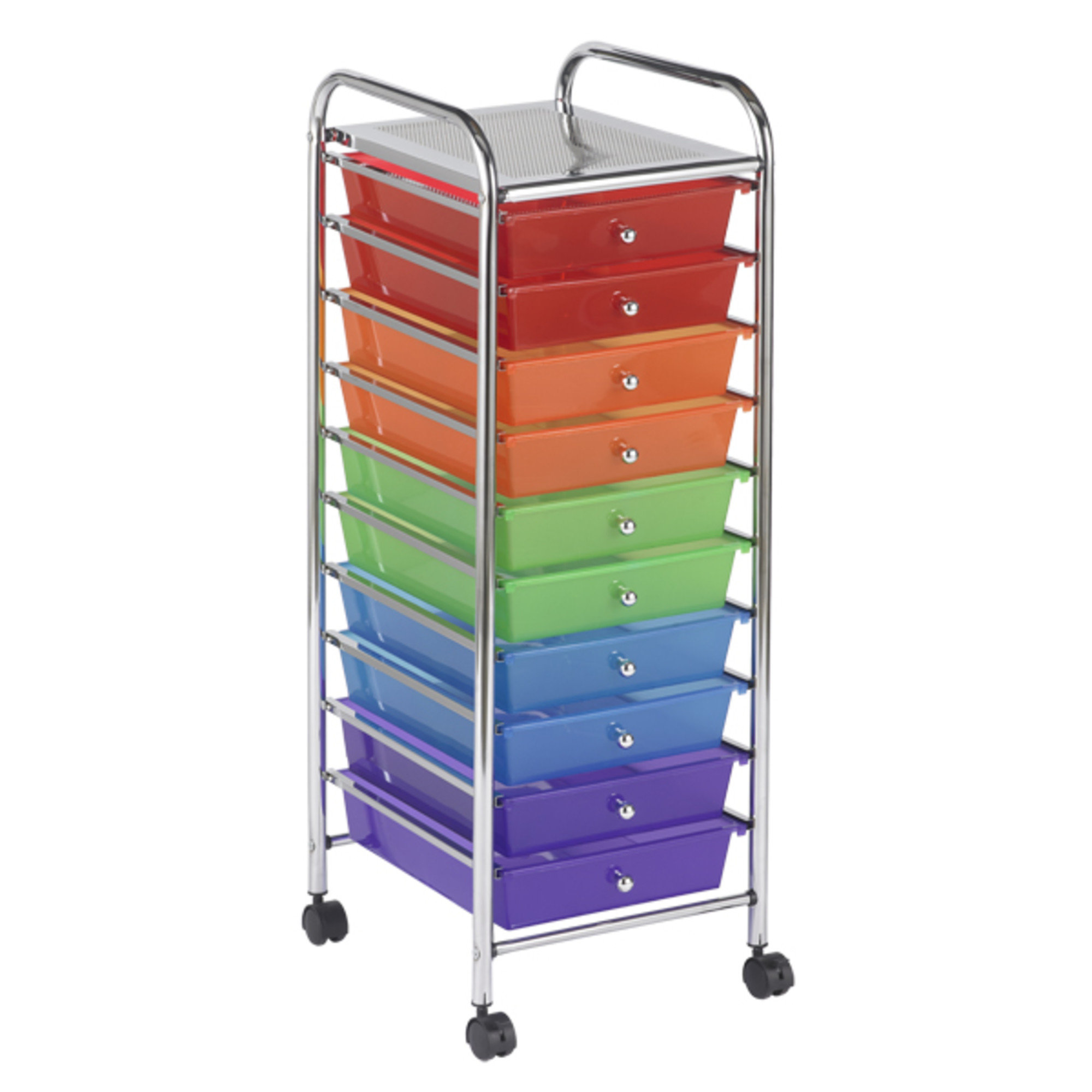 ECR4Kids 10-Drawer Mobile Organizer, Storage Cart, Assorted & Reviews ...