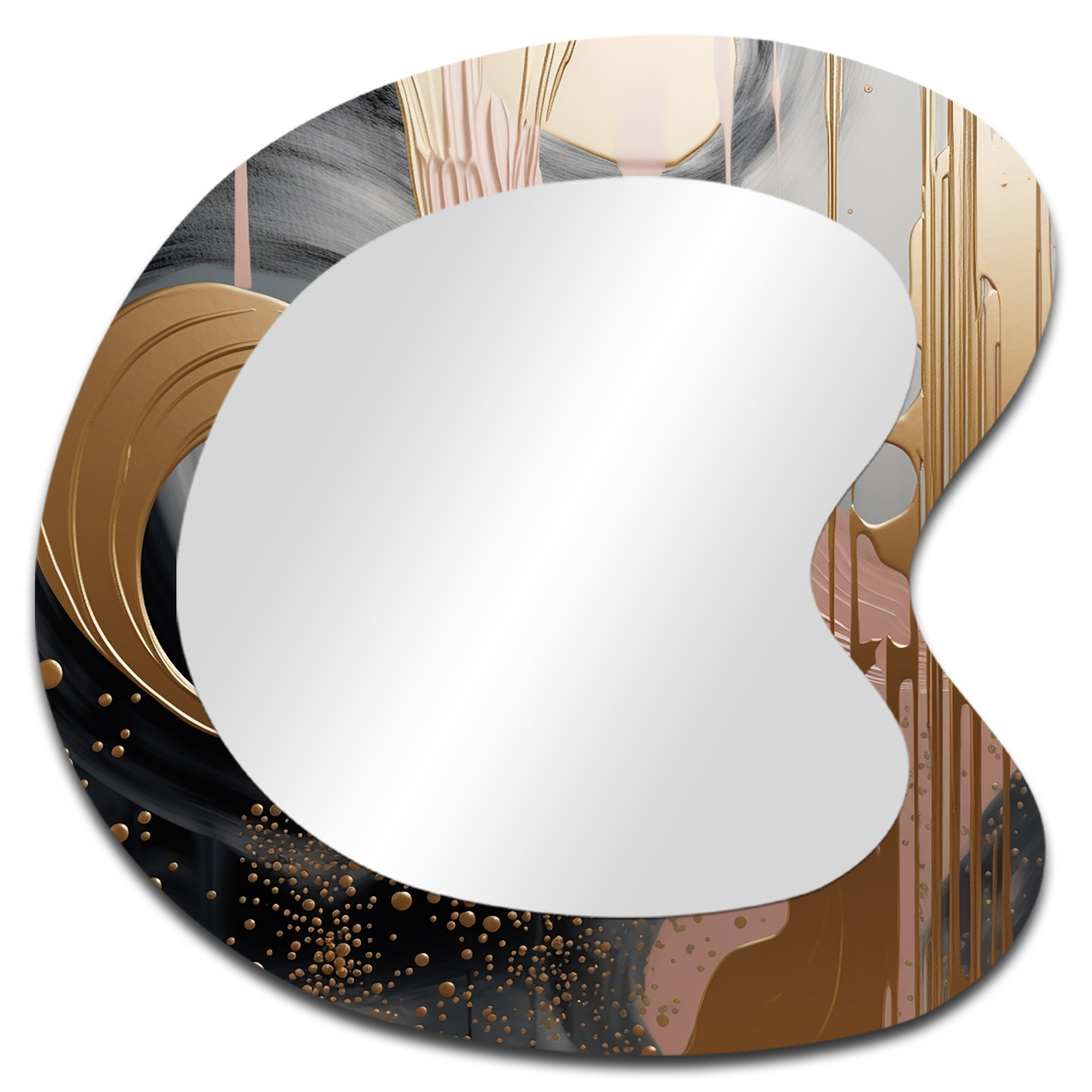 Ivy Bronx Abstract Pink And Gold Liquid Ink Circles III - Abstract ...