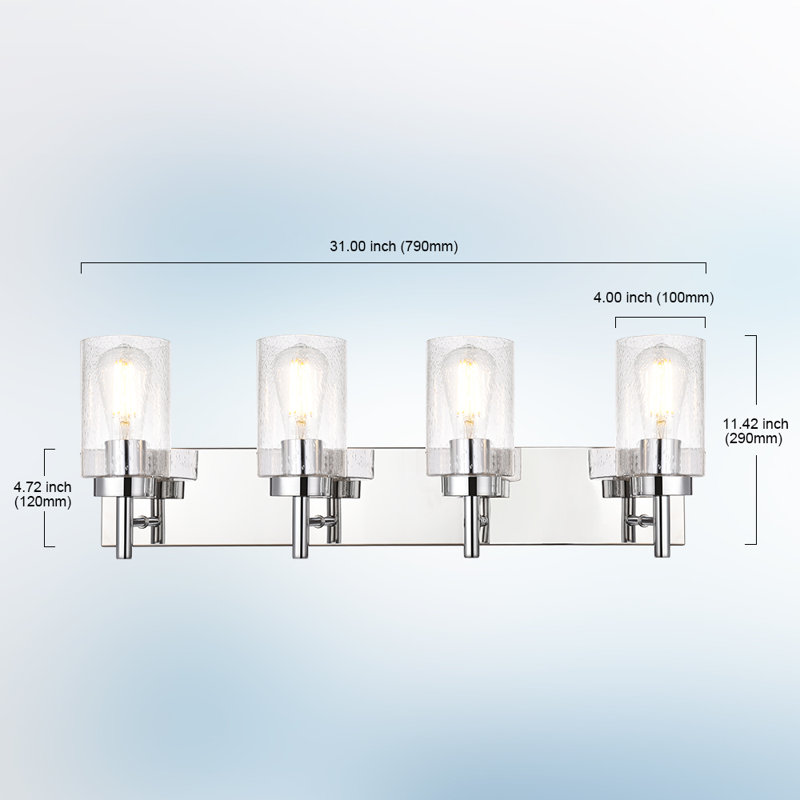 Latitude Run® Loebel 4 - Light Dimmable Chrome Vanity Light | Wayfair