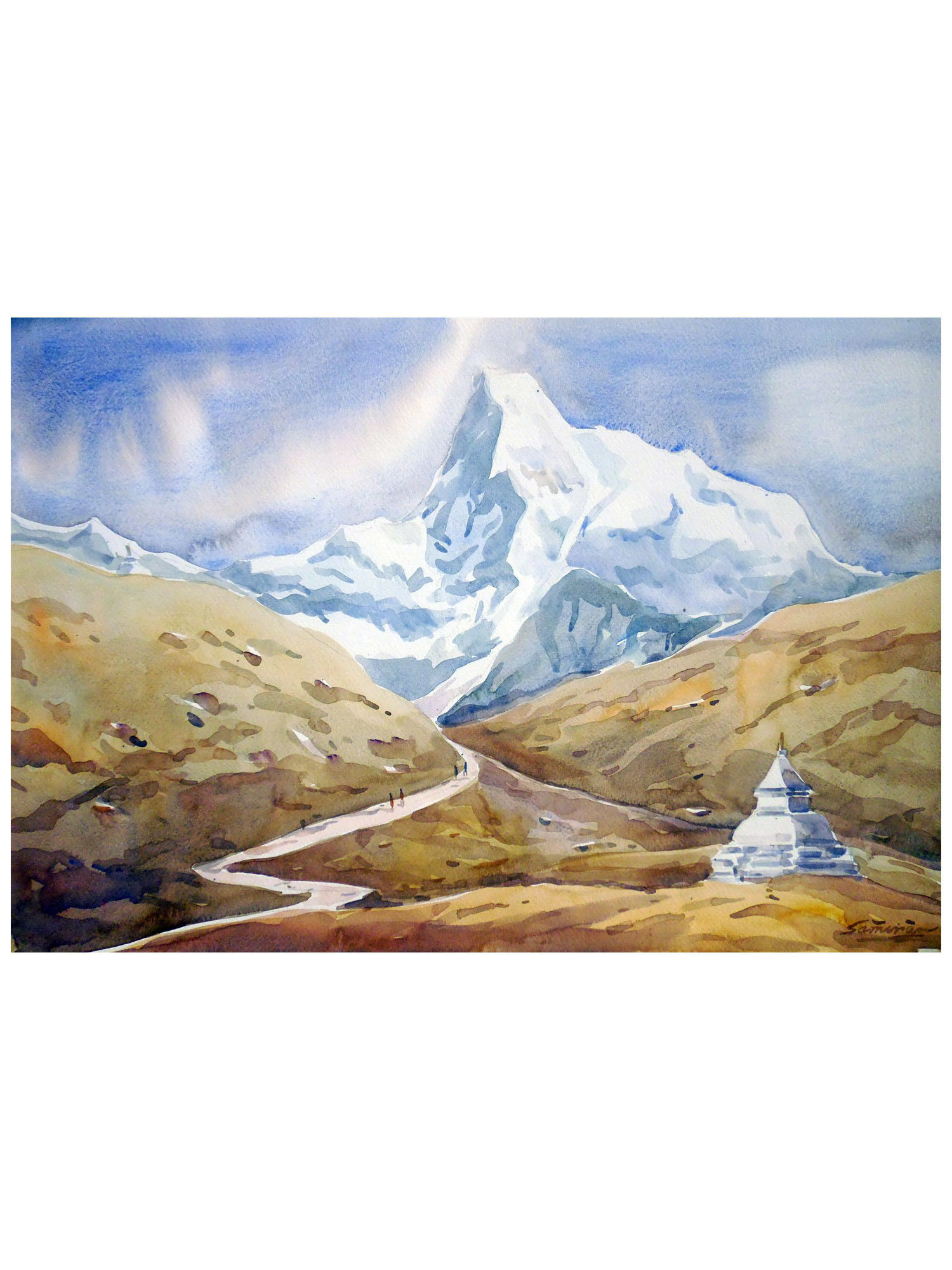 Exotic India Beauty Of Himalaya | Watercolor On Handmade Paper | By ...