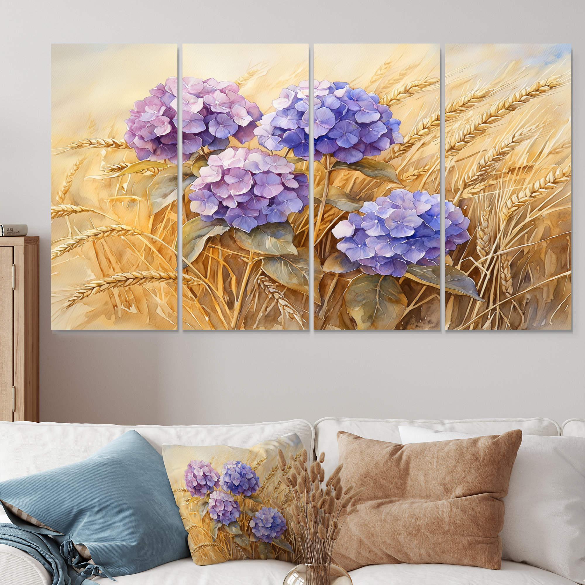 Winston Porter Hydrangeas In The Wheat Harvest II - Hydrangea Wall ...