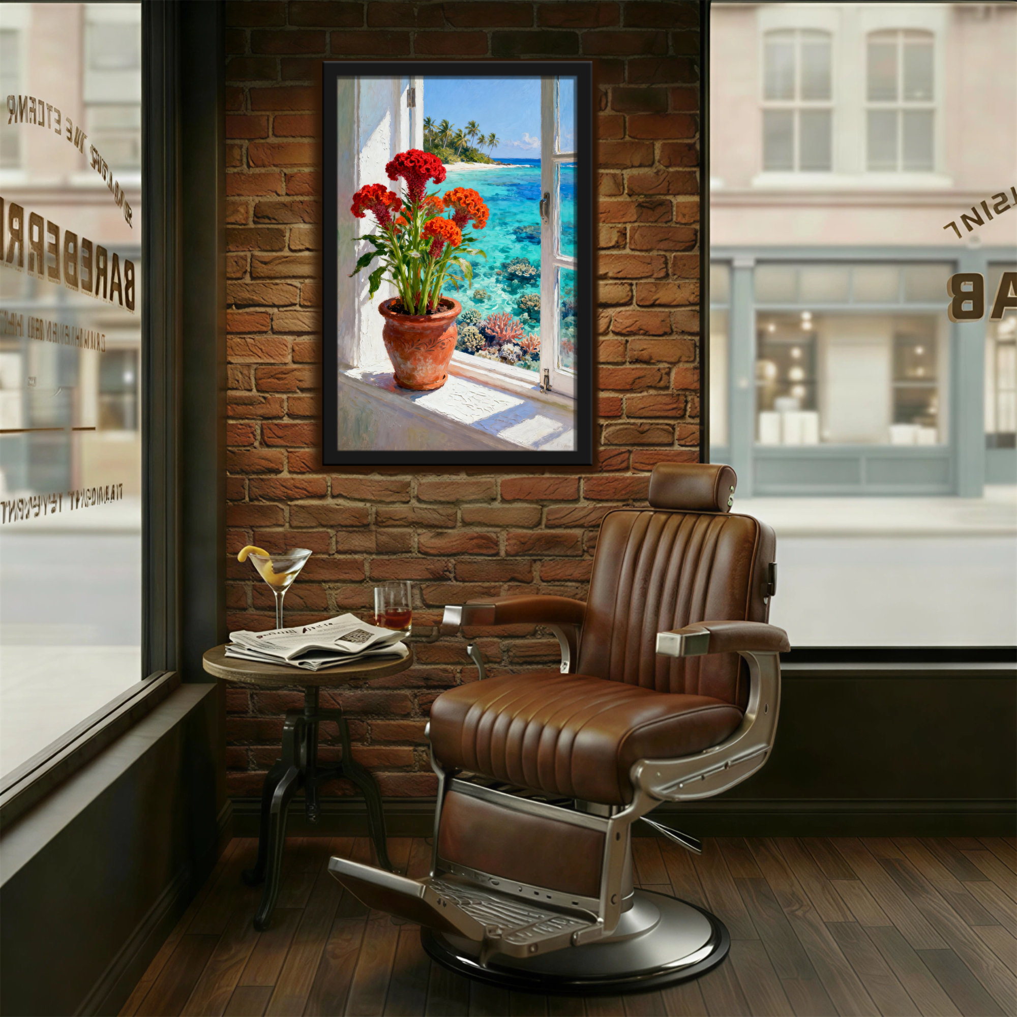 Bay Isle Home™ Plants & Flowers Window View Tropical Beach Flowers ...