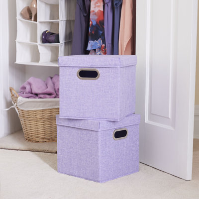 purple canvas boxes