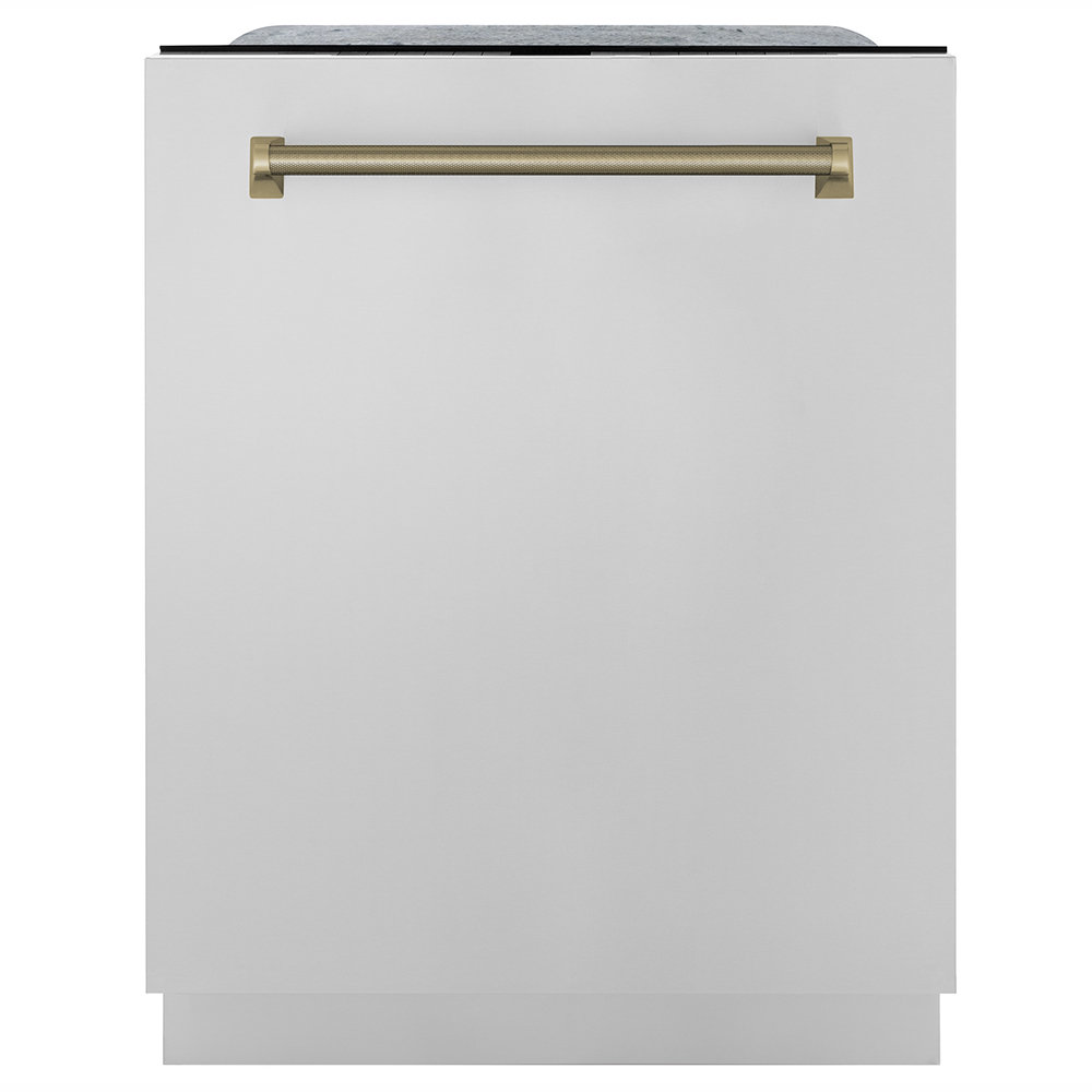 ZLINE Autograph 24 in. Monument 3rd Rack Dishwasher with Champagne ...