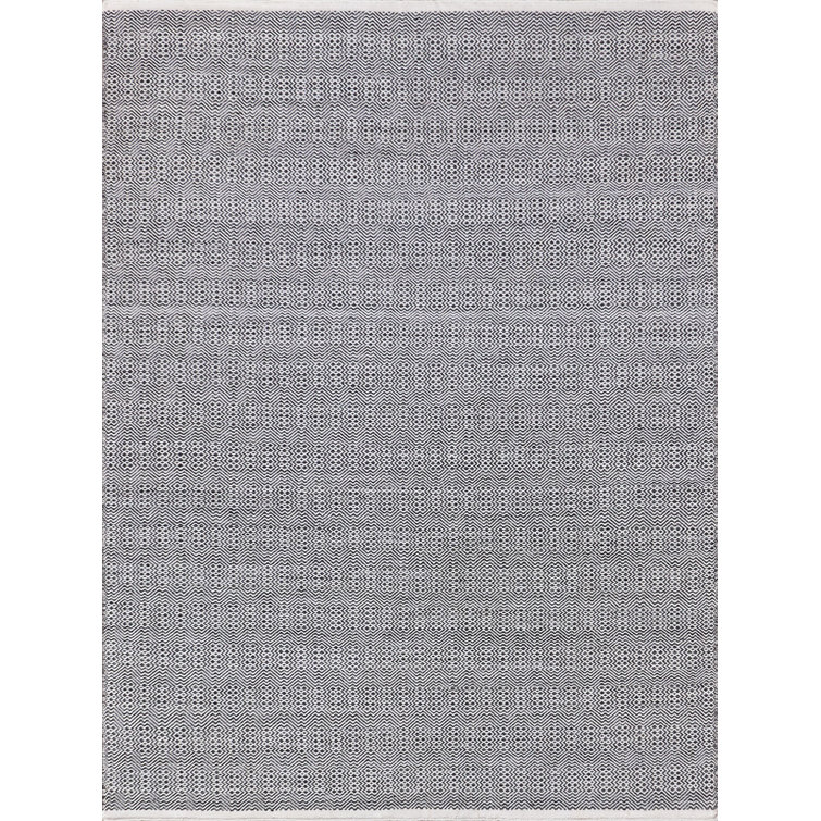 Exquisite Rugs Echo Handmade Flatweave Ivory/Black Area Rug | Perigold