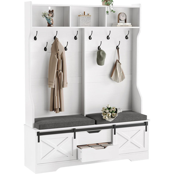 August Grove® Maci Hall Tree with Bench and Shoe Storage & Reviews ...