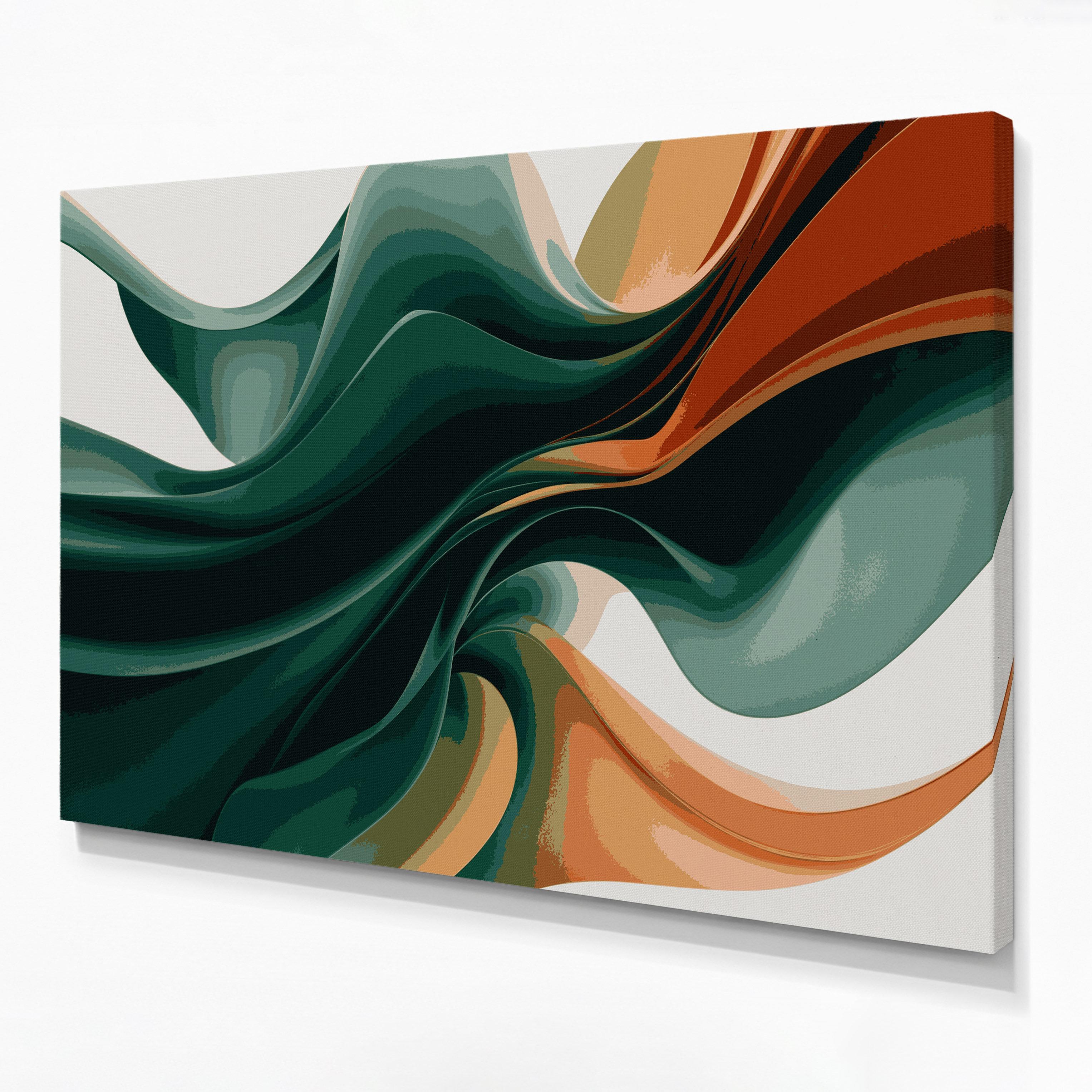 Ivy Bronx Gradient Abstract 92 Green Canvas Wall Art | Wayfair
