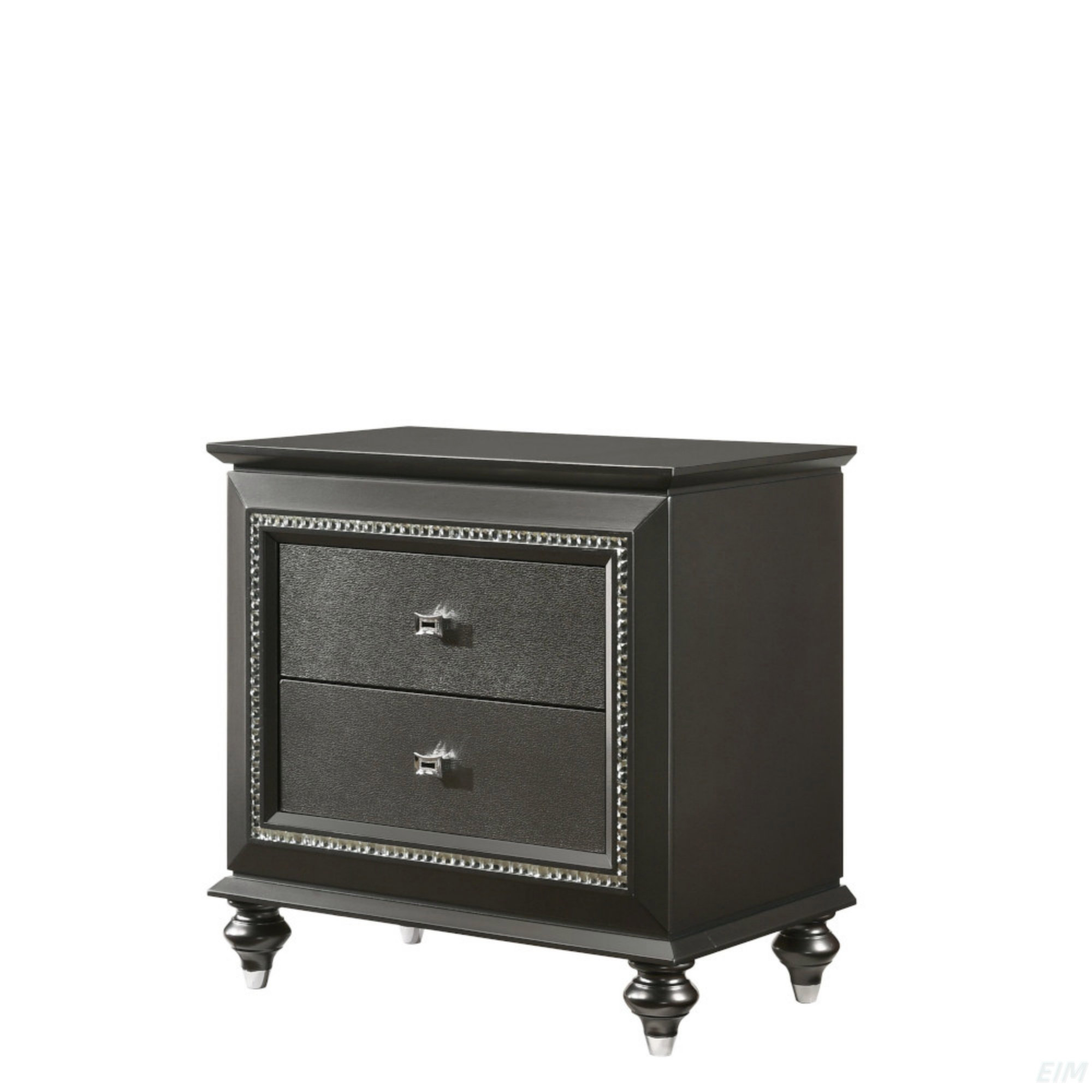 Mercer41 Kaitlyn Metallic Gray Finish Nightstand | Wayfair