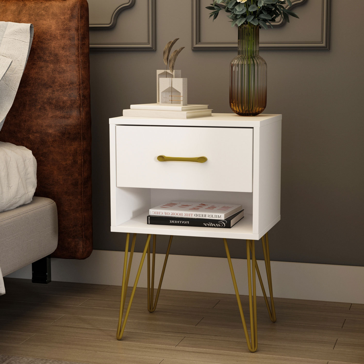 Everly Quinn Marthel 1 - Drawer Iron Nightstand & Reviews - Wayfair Canada