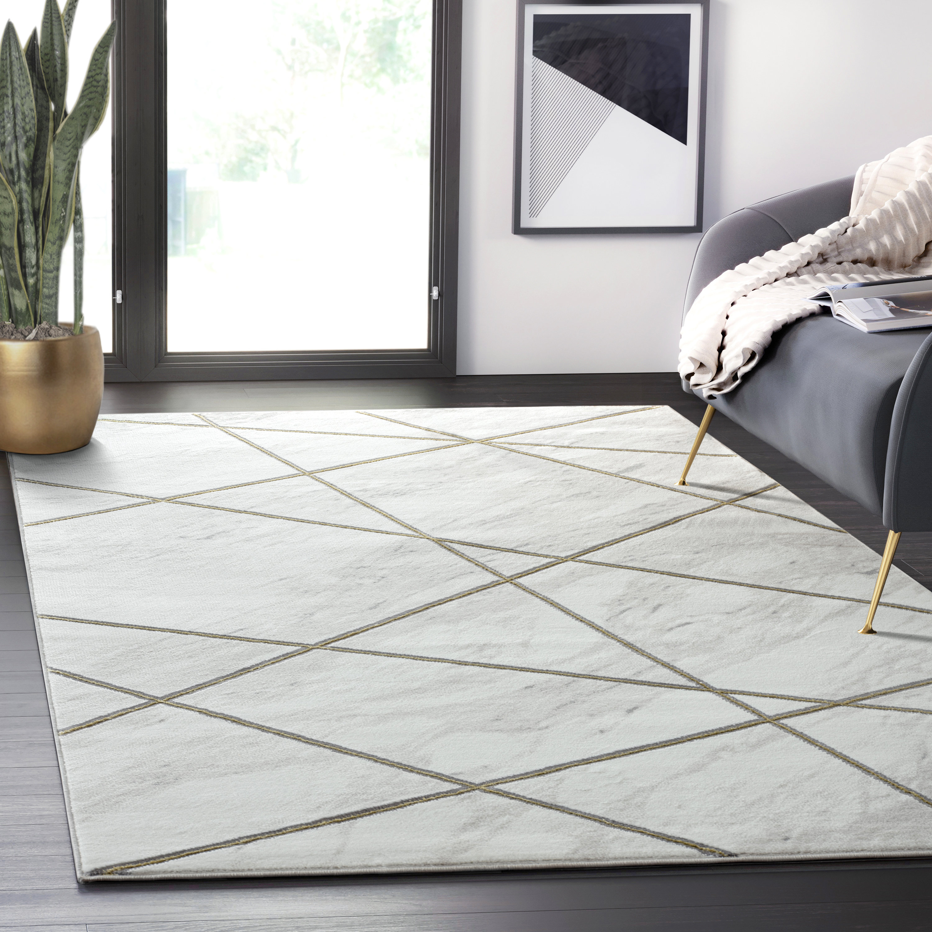 Mercer41 Middlesex Geometric Gray Area Rug & Reviews | Wayfair