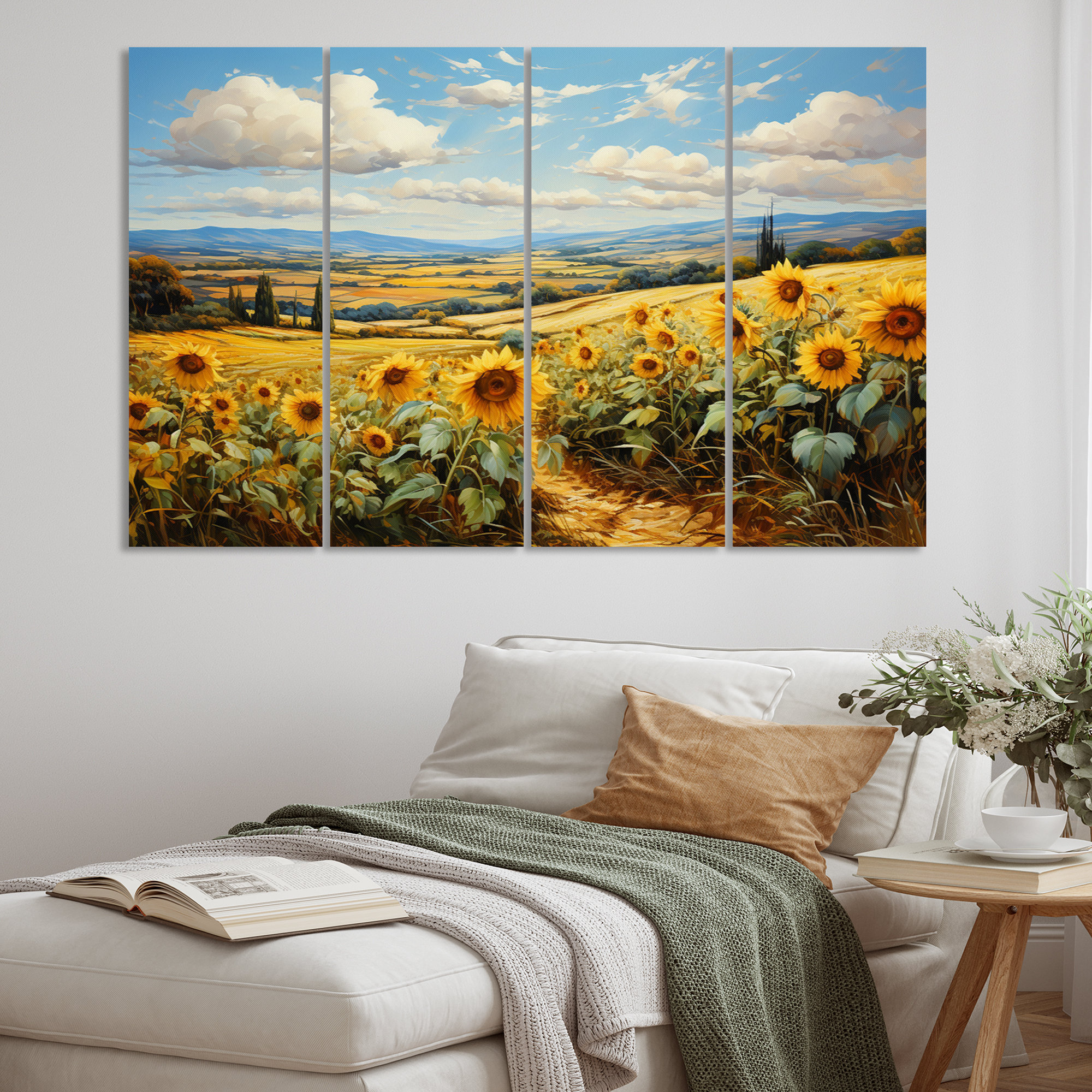 August Grove® French Sunflower Fields Country Charm I - Floral Metal ...