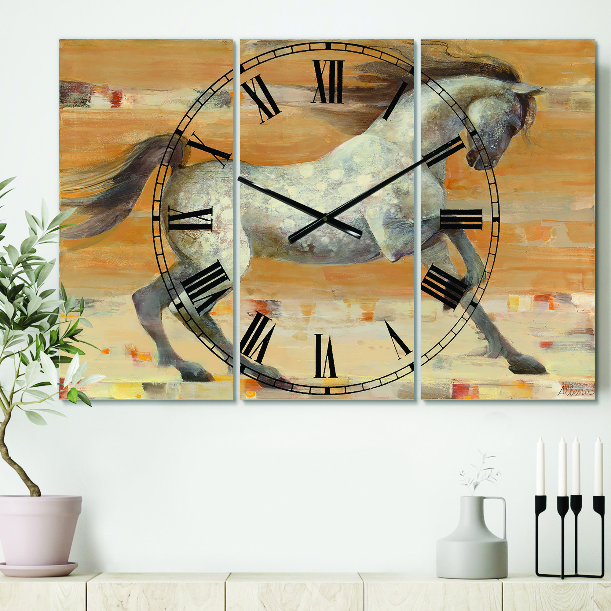 The Twillery Co. Swigart Oversized Farmhouse Southwest Beige Horse ...