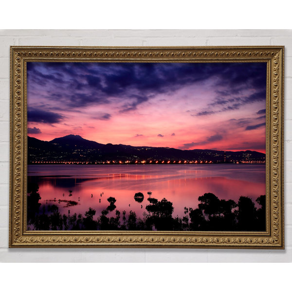 Bright Star Nightfall Over The Tranquil Sea - Single Picture Frame Art ...