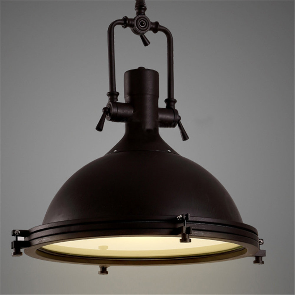 Breakwater Bay Industrial Frosted Diffuser Pendant Light Vintage Dome ...
