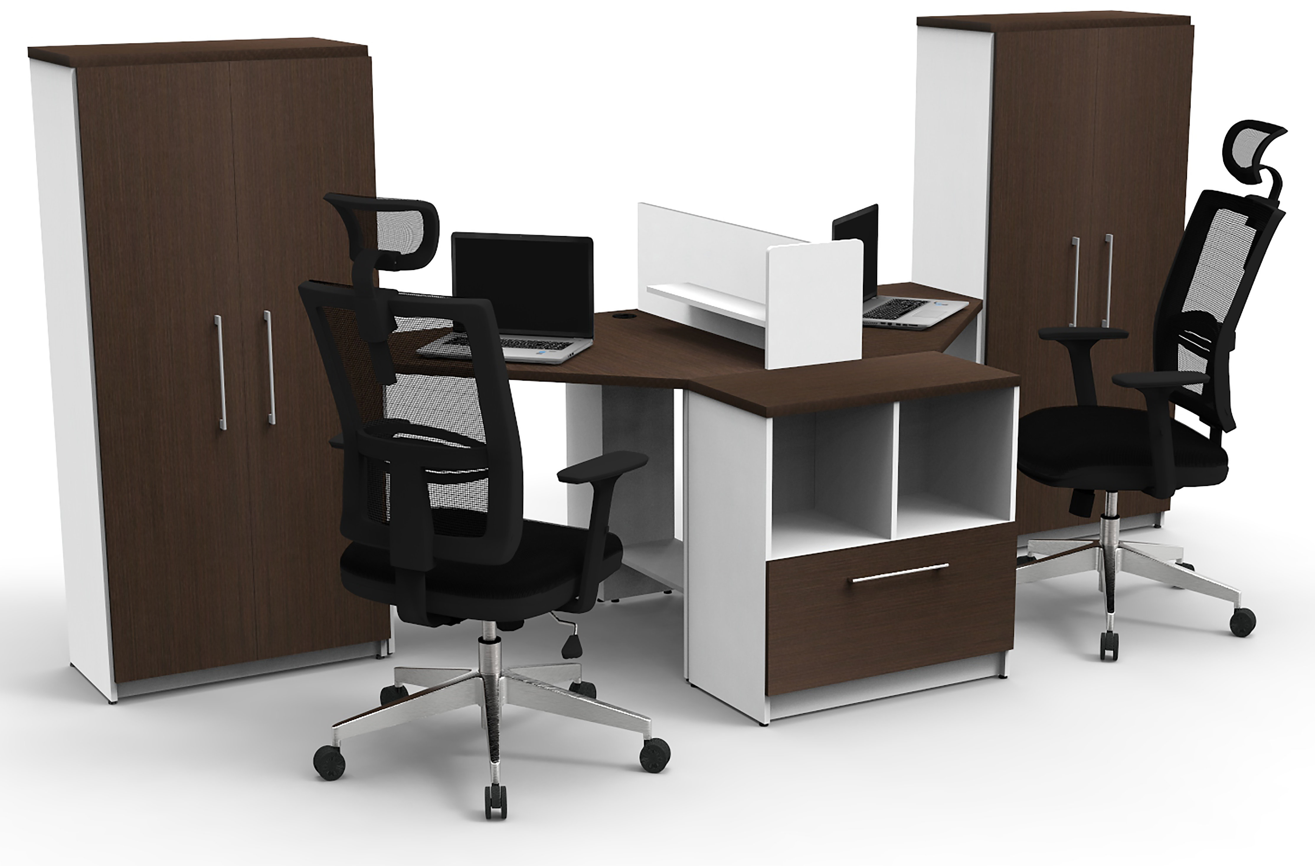 Inbox Zero Ladpur Office Reception Center Desks Furniture Group 8Pc ...