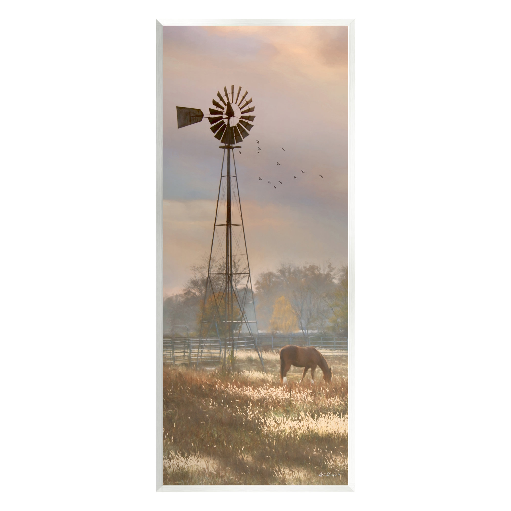Stupell Industries Grazing Horse Rural Windmill Pasture by Lori Deiter ...
