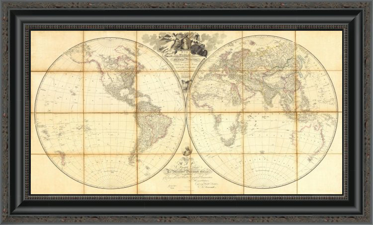 East Urban Home 'Map of the World; Researches of Capt. James Cook; 1808 ...