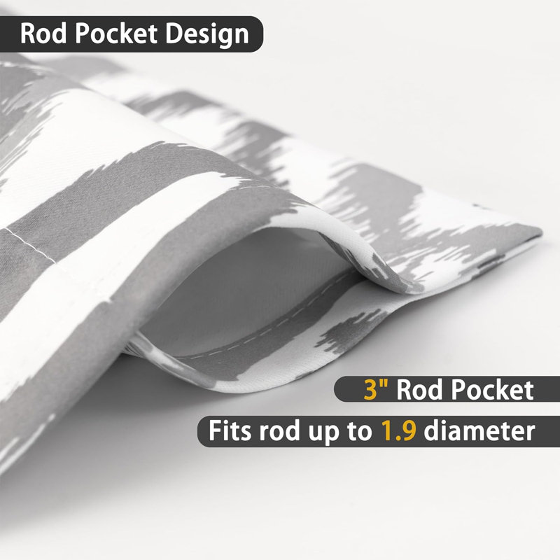 Bungalow Rose Katife Ikat Tailored 52'' W Window Valance in Blue ...