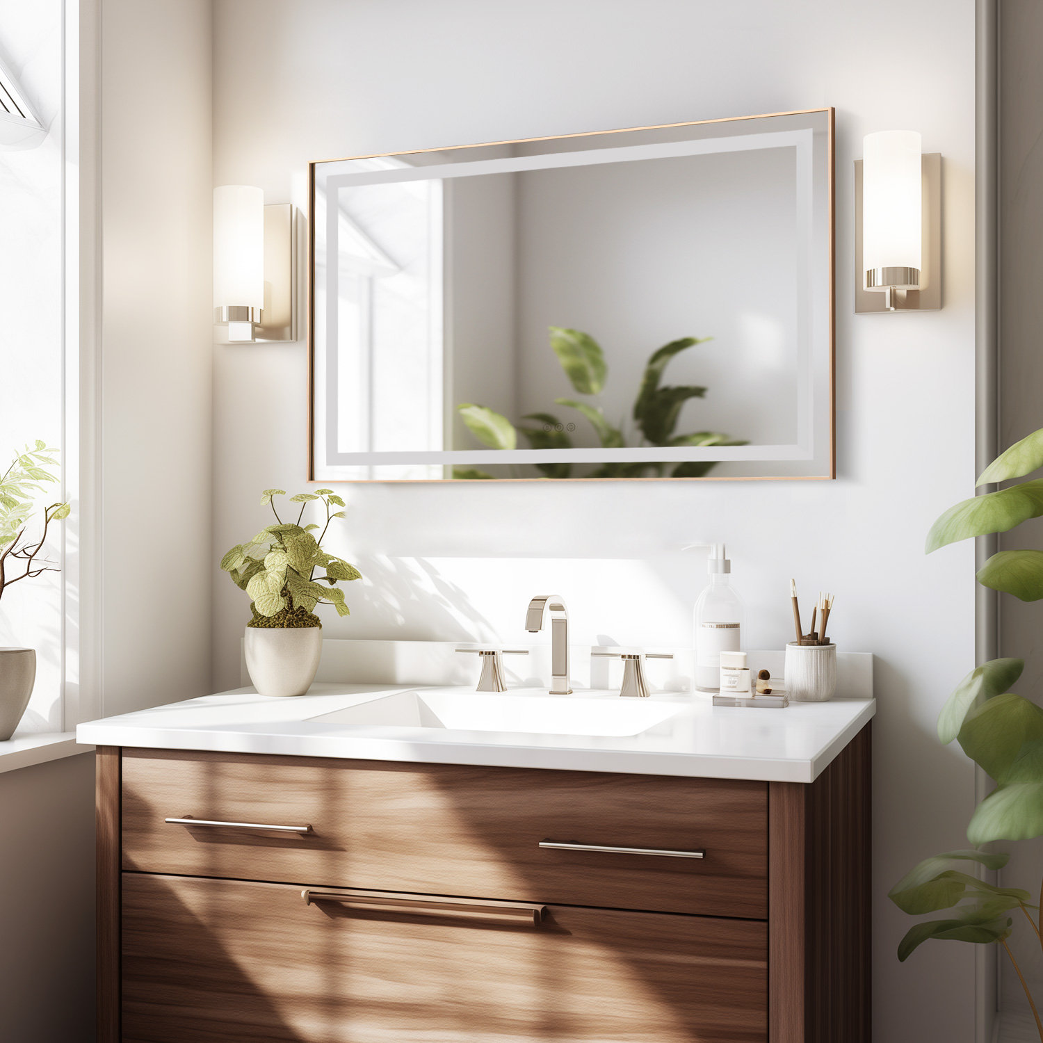 Ivy Bronx Led Bathroom Vanity Mirror,Backlit And Front Lit ...