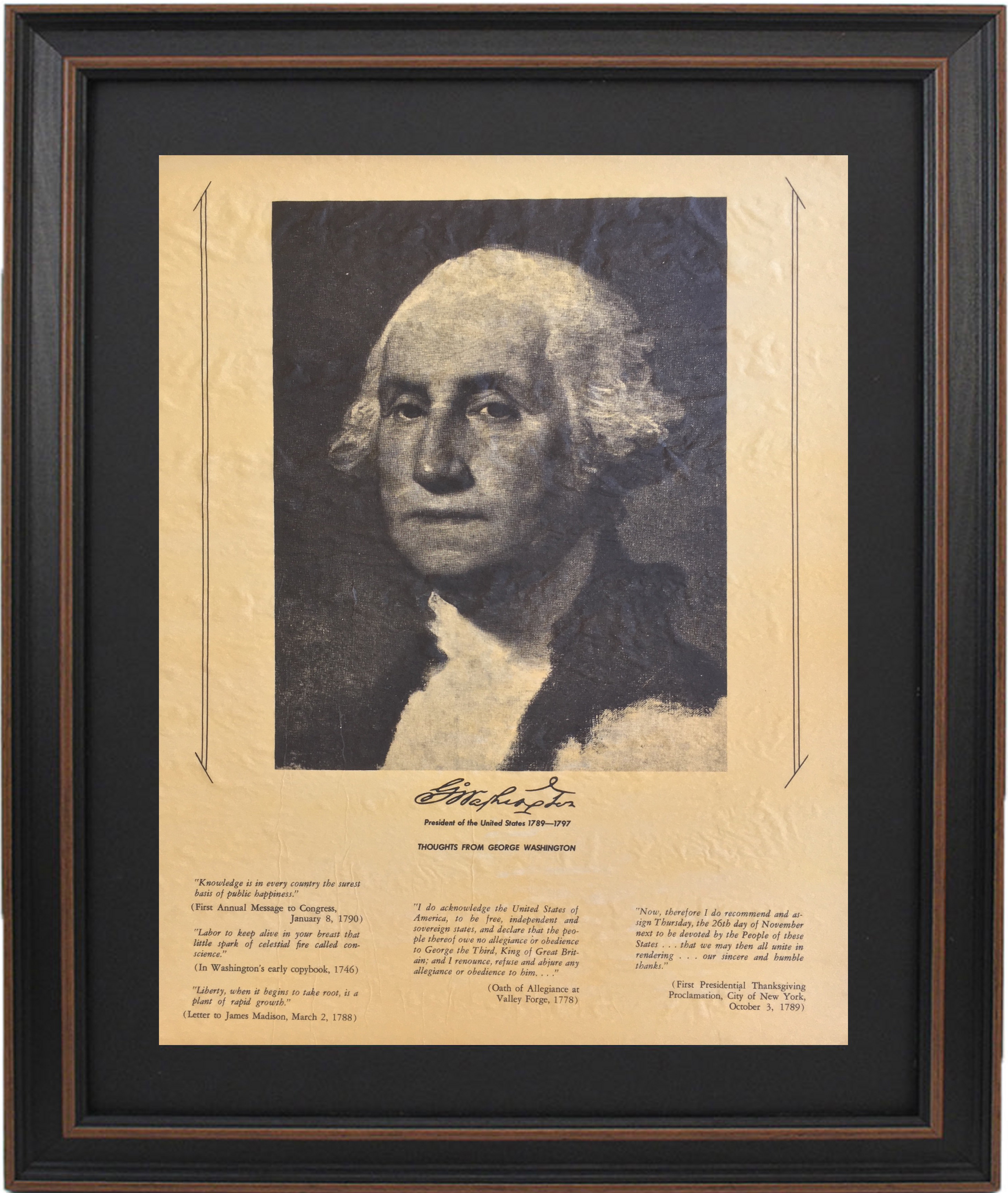 Alcott Hill George Washington Portrait and Quotes | Framed Textual Art ...