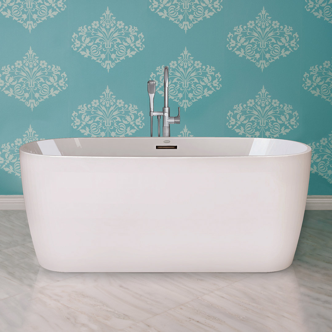 JACUZZI® PRIMO® 6731 Freestanding Bath White With NW50827 Chrome Round ...