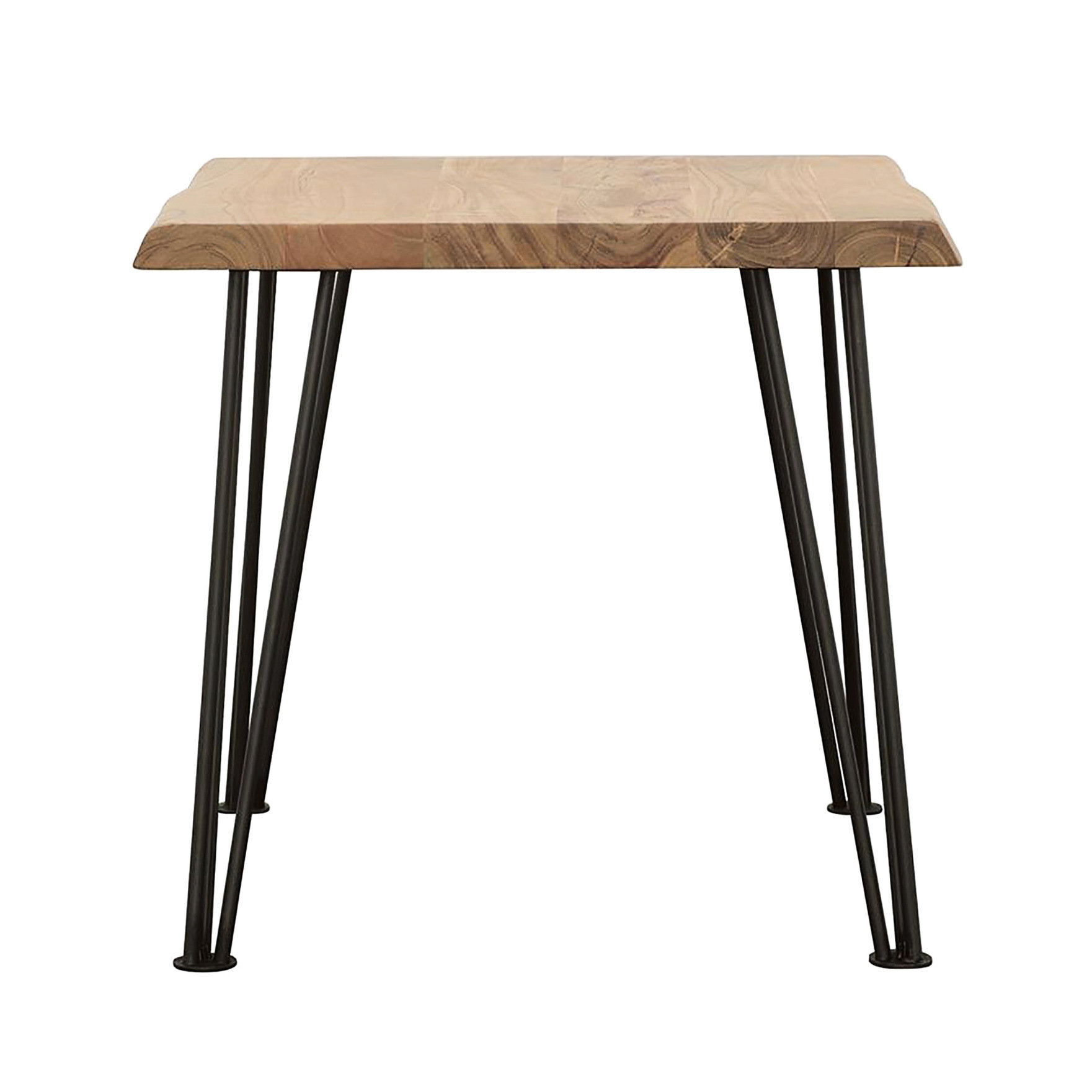 George Oliver Rustic Square End Table With Natural Wood And Matte ...