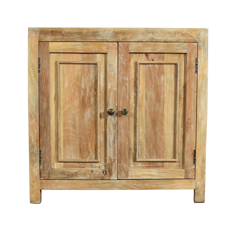 Gracie Oaks Bronstein 36" 2-door Solid Wood Sideboard In Natural Finish ...