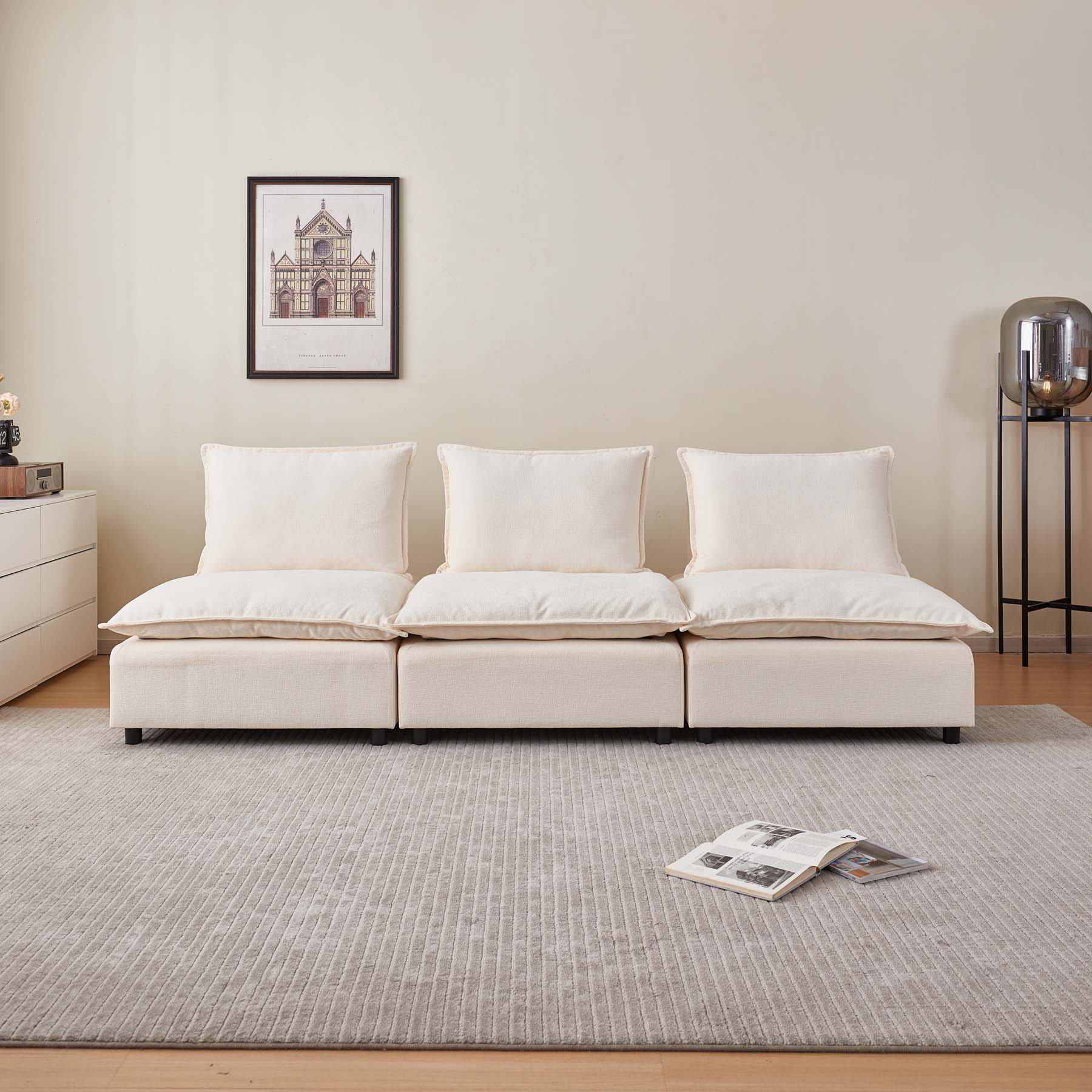 Latitude Run® Rodosky 103.92'' Chenille Armless Sofa | Wayfair