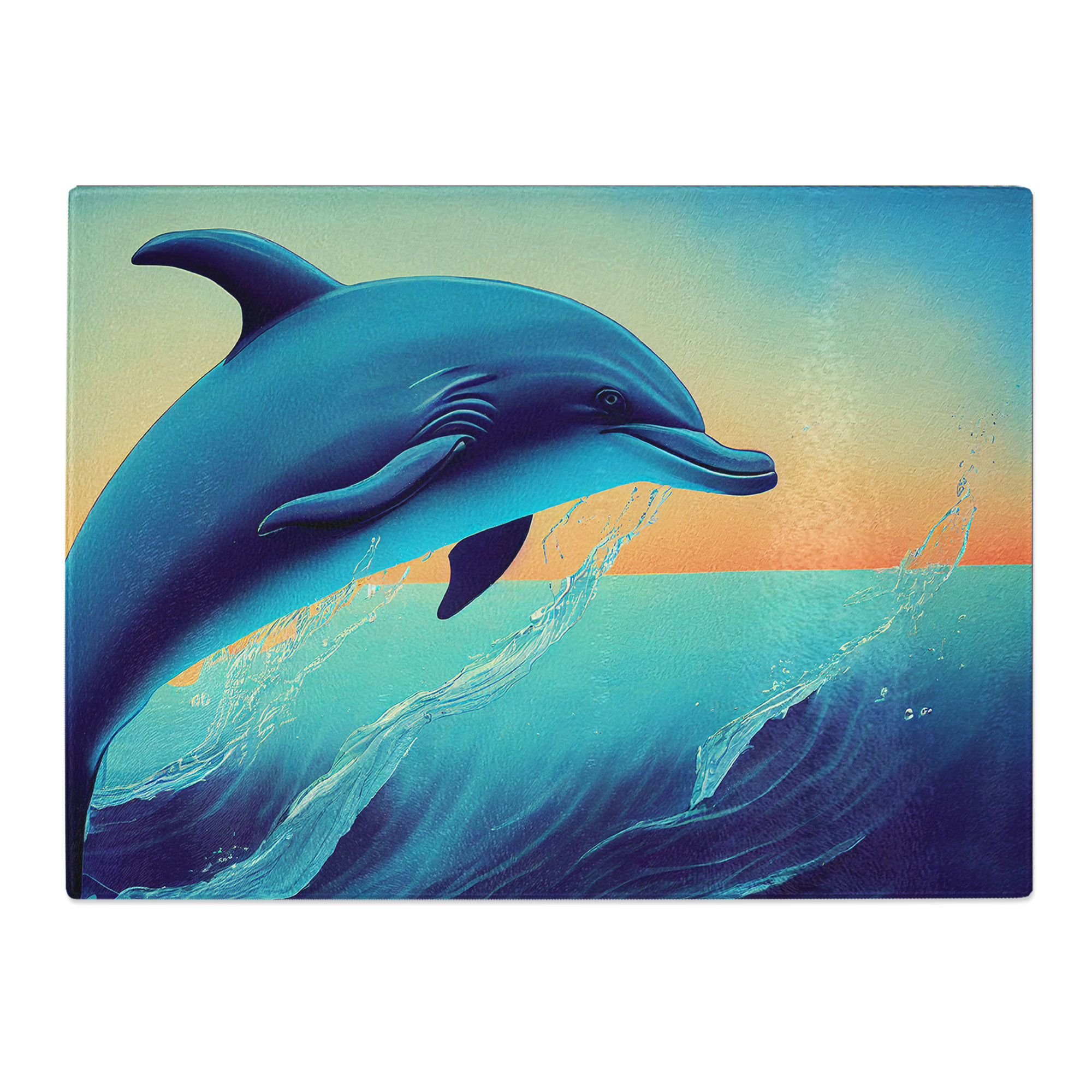 17 Stories Dolphin at Sunrise Glass Chopping Board | Wayfair.co.uk