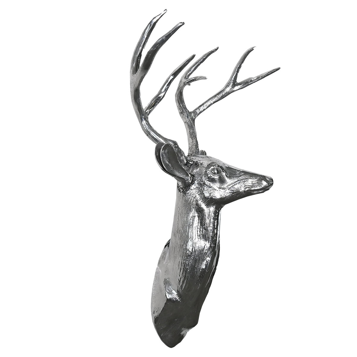 LMT Design Stunning Pewter Deer Head, Life Size | Wayfair