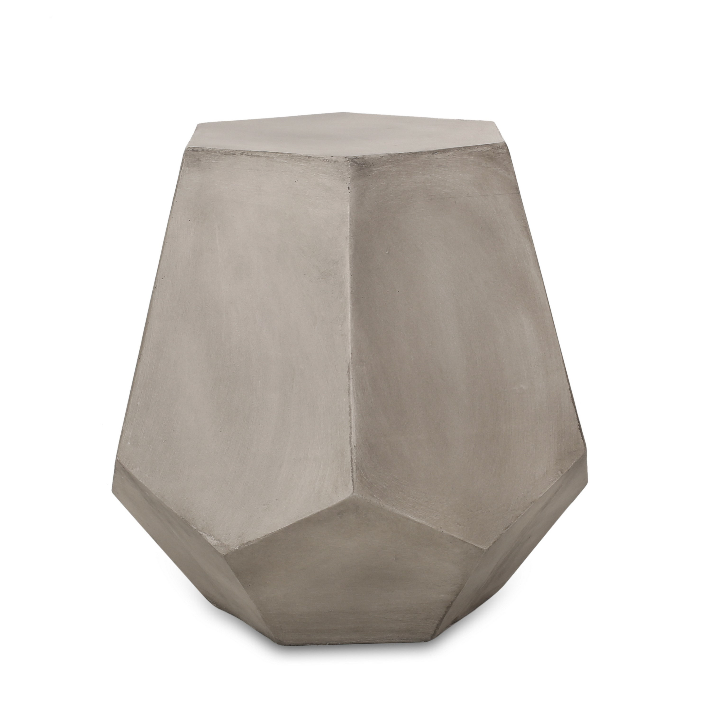 Benjara Gary Outdoor Side Accent Table, Geometric, Grey Faux Concrete ...